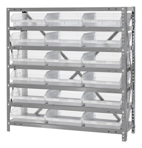1839-110CL Clear-View Shelf Bin - Complete Steel Package - Quantum Storage