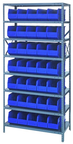 Steel Shelving with Stackable Shelf Bins - Stackable Shelf Bins - Bins & Systems - 1275-441 ...