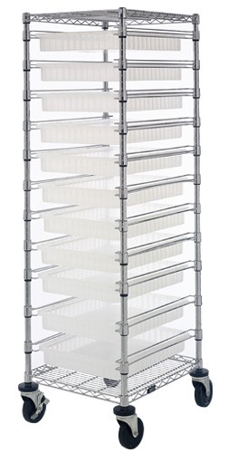 BC212469M2 Bin Cart with Dividable Containers - Quantum Storage