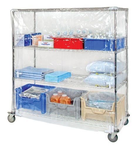 CC247274CV Wire Cart Clear Vinyl Cover - Quantum Storage