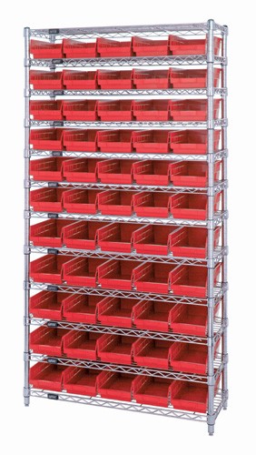 WR12-102 Shelf Bin Wire Shelving System - Quantum Storage