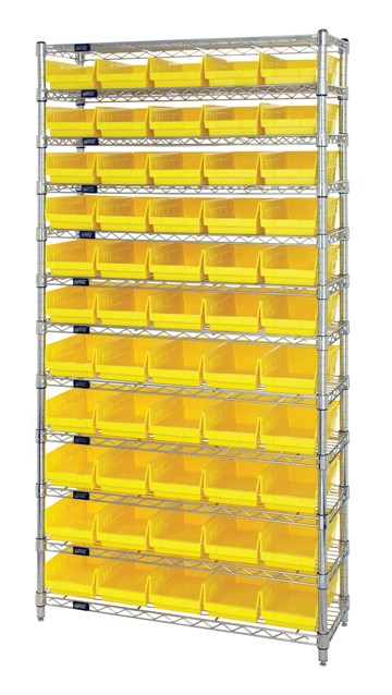 WR12-102 Shelf Bin Wire Shelving System - Quantum Storage
