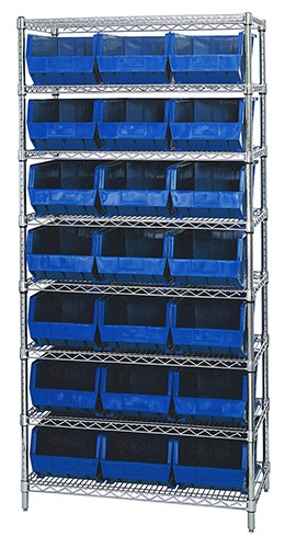 WR8-255 Wire Shelving and Bin System - Complete Package - Quantum Storage
