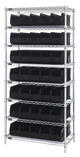 Wire Shelving with Stackable Shelf Bins - Stackable Shelf Bins - Bins & Systems - WR8-461 ...