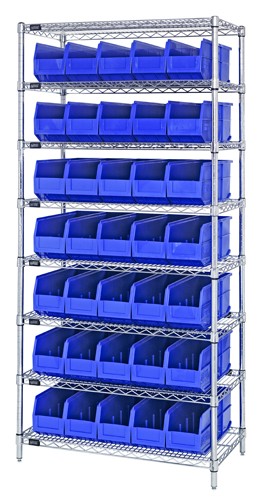 Wire Shelving with Stackable Shelf Bins - Stackable Shelf Bins - Bins & Systems - WR8-461 ...