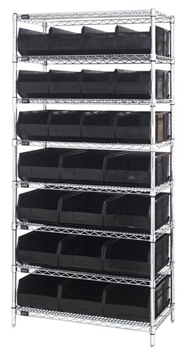 Wire Shelving with Stackable Shelf Bins - Stackable Shelf Bins - Bins & Systems - WR8-483485 ...