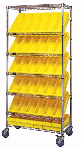 MWRS-7-604 Mobile Slanted Shelf Cart - Quantum Storage