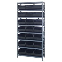 Steel Shelving with Stackable Shelf Bins - Stackable Shelf Bins - Bins ...